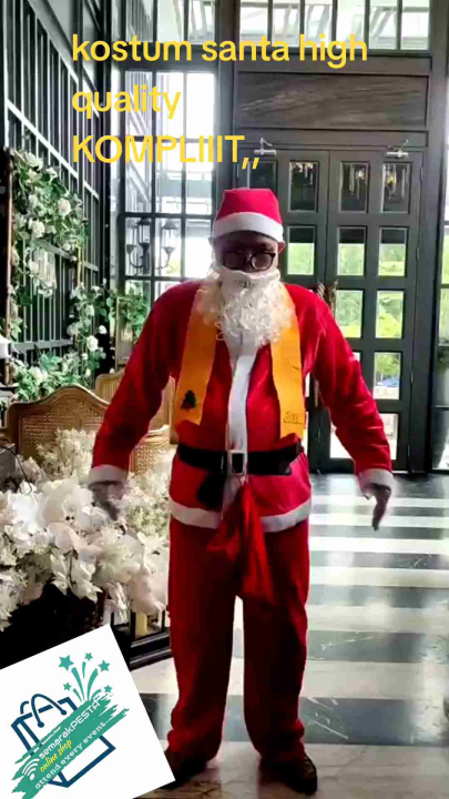 (high quality)kostum santa full set,baju santa pria lengkap,baju santa ...