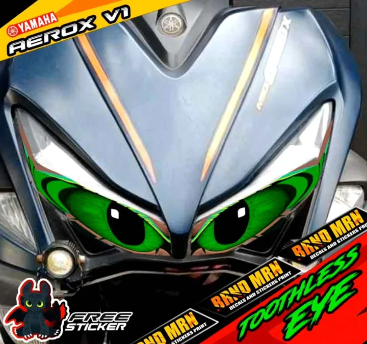 YAMAHA AEROX 155 V1 HEAD LIGHT TOOTHLESS EYE DECAL STICKER TINT ...