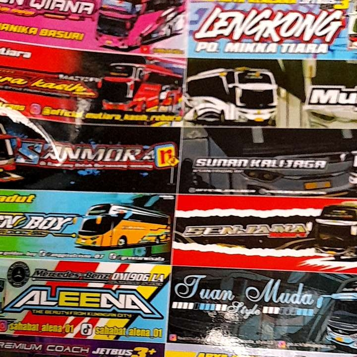 STIKER BUS BASURI SPESIAL TUNGGAL JAYA ORIGINAL ANTI AIR ISI 45 KOTAk ...