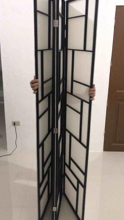 Modern Black Foldable Panel Room Divider | Lazada PH