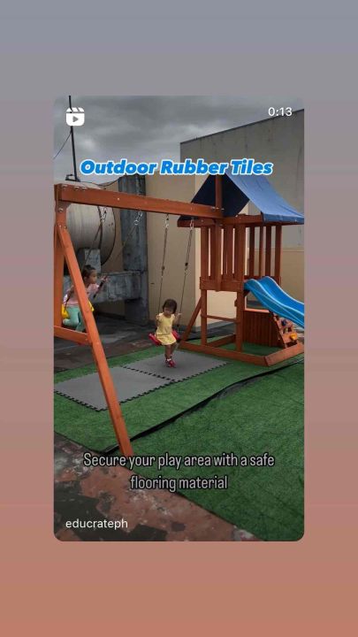 educratePh Heavy Duty Outdoor Rubber Tile Mat garden playground park 50 ...