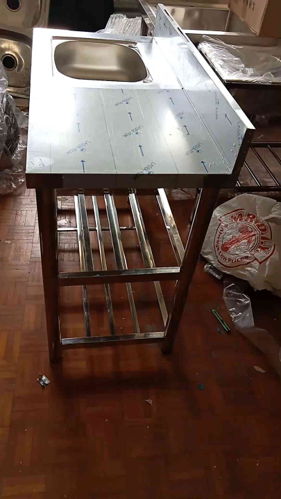 Fully Stainless Steel Portable Sink with Rack(Local Stock) | Lazada