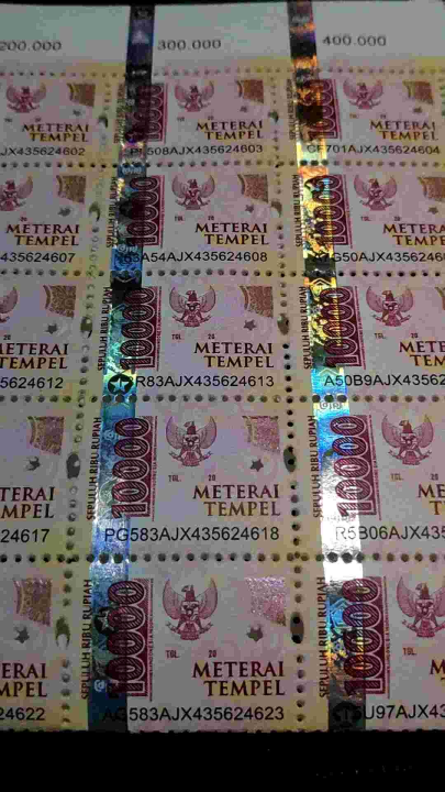 ( 25 pcs ) Materai 10000 Meterai LOLOS SINAR UV / Metrei / Matrei / Matrey / Benda Tempel 10000 ...