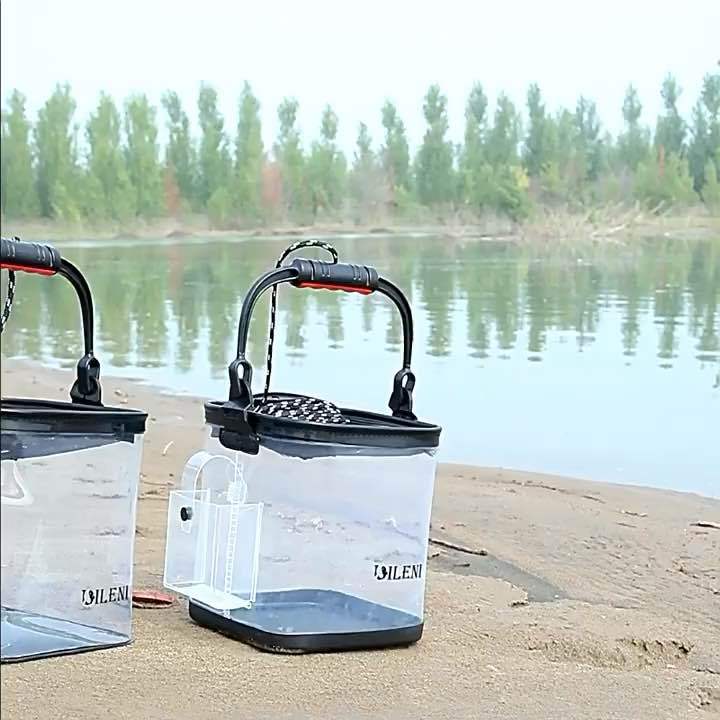 SKYGITZ MALAYSIA Foldable Live Fish Bucket with Oxygen Pump Baldi Umpan ...