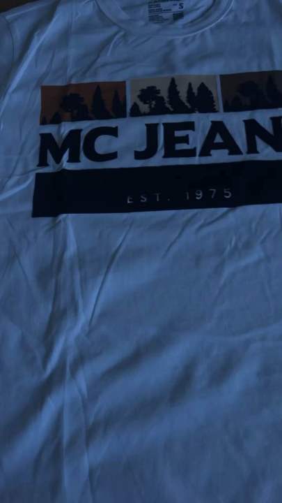 เสื้อยืดผู้ชาย แบรนด์ Mc Jeans สีขาว สกรีน Mc Jeans กรม | Lazada.co.th