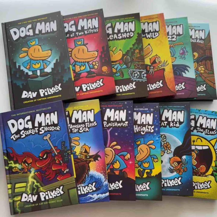 Dav Pilkey Dog Man 1-12 Books Set Hardcover พร้อมส่ง ปกแข็ง Dogman ...