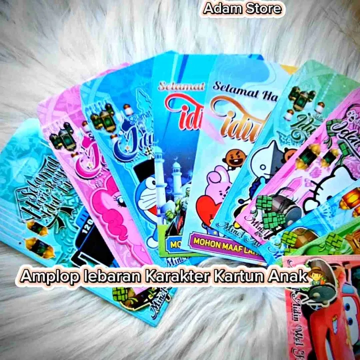 amplop lebaran ampau lebaran idul fitrie seri H kartun isi 100 mix ...