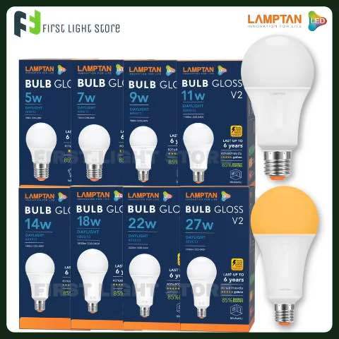 LAMPTAN LED BULB หลอดไฟled 220v ขั้ว E27 LED Bulb Gloss V2 / NEW GLOSS ...