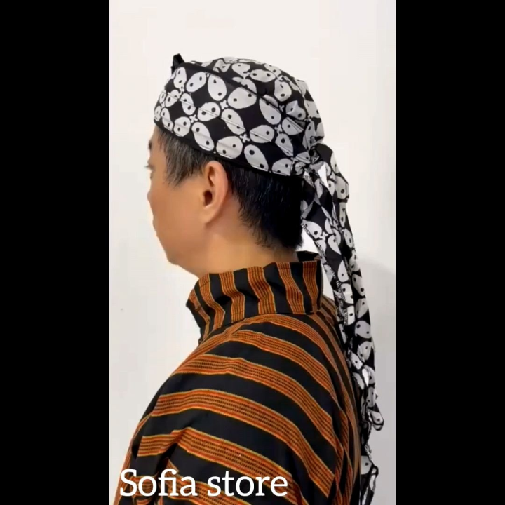 Topi Tradisional Karnaval Blangkon Adat Jawa Sunda Model Udeng Motif ...