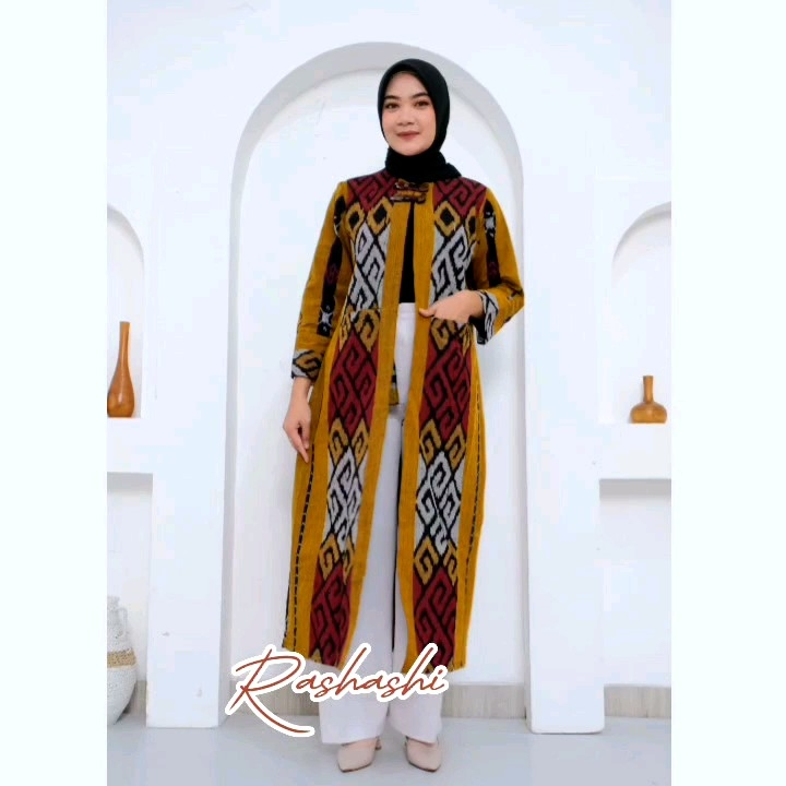 ADHIVA Long outer tenun Troso Jepara motif etnik etnic jumbo ld 110 ...