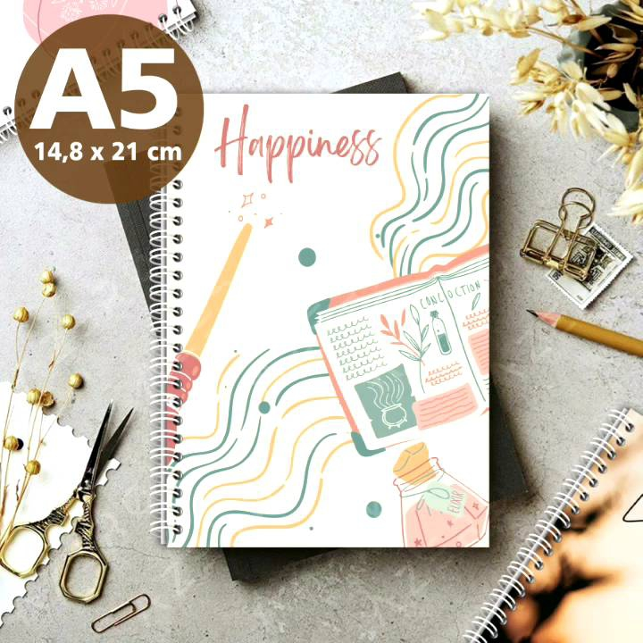Buku Catatan Buku Spiral A5/Buku Tulis 100 Halaman/Notebook isi Garis ...