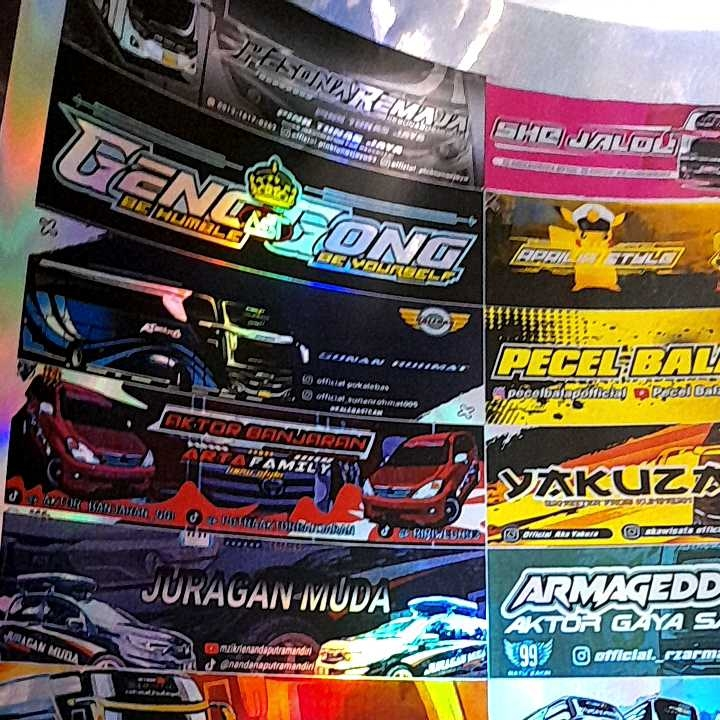 STIKER HOLOGRAM BUS BASURI ISI 45 PECEL BALAP / STIKER HOLOGRAM BUS ...