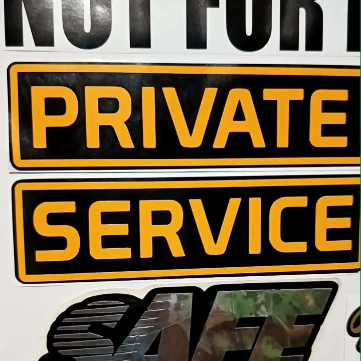 Private Service Sticker Decal in Yellow and Black | Lazada PH