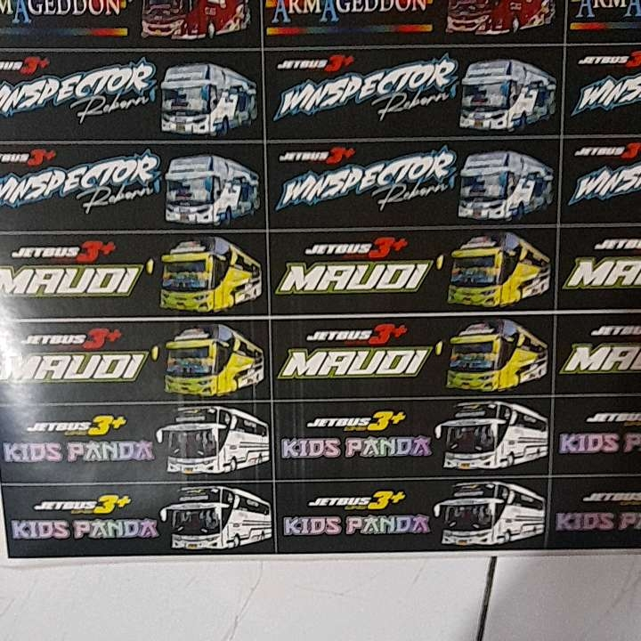 1 LEMBAR STIKER LOGO BUS BASURI ISI 48 PC /STIKER LOGO BUS BASURI VIRAL ...