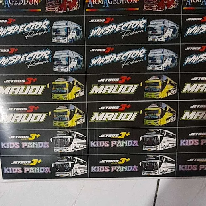 1 LEMBAR STIKER LOGO BUS BASURI ISI 48 PC /STIKER LOGO BUS BASURI VIRAL ...