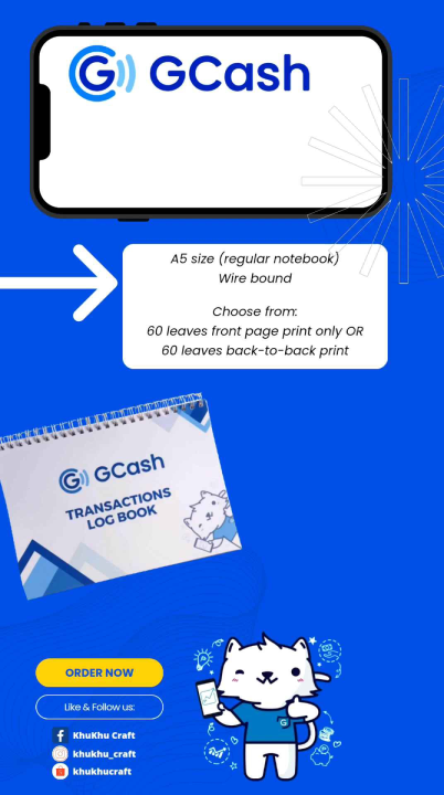 Gcash Transaction Notebook 120 pages / 60 leaves High quality | Lazada PH