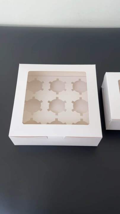 (10 PCS) 8 Holes & 9 Holes Cupcake Box 9x9x3 & 12x6x3 Cake & Cupcake ...