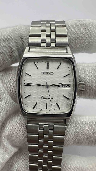 SEIKO Chronos Quartz ตัวเรือนสแตนเลส นาฬิกาผู้ชาย มือสองของแท้ | Lazada ...