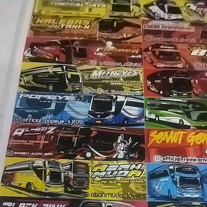 1LEMBAR STIKER LOGO BUS BASURU UKURAN JUMBO / 1LEMBAR STIKER JUMBO ISI ...