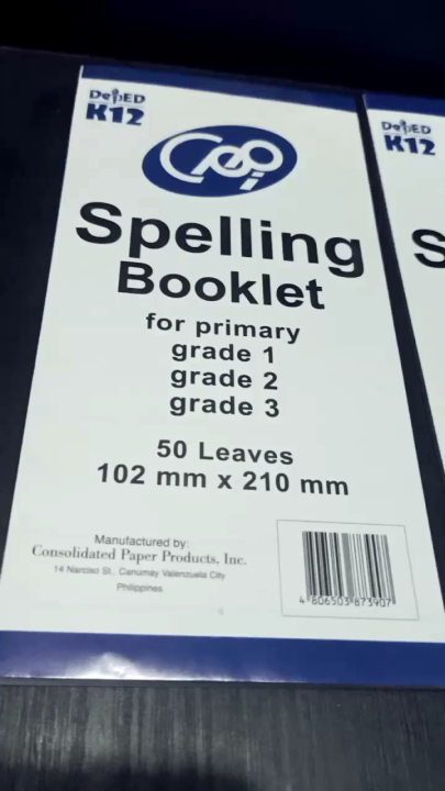 Spelling booklet for grades 1 to 3 and grades 4 to 5 sold per pad ...