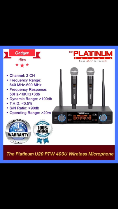 The Platinum U20 PTW 400U Wireless Microphone | Lazada PH