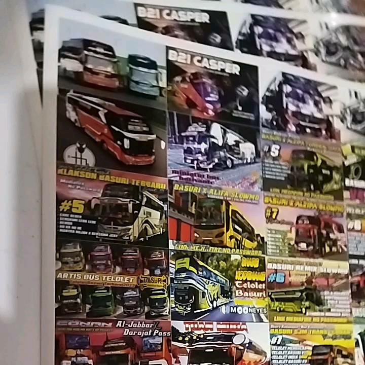 1lembar stiker bus telolet basuri / stiker bus anti air super bagus ...