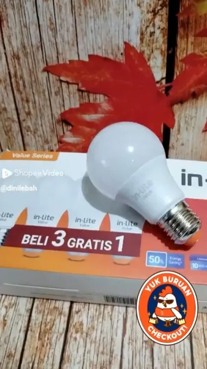 Lampu INLITE / IN-LITE LED VALUE INB010 Bohlam Murah 9W Paket Beli 3 ...