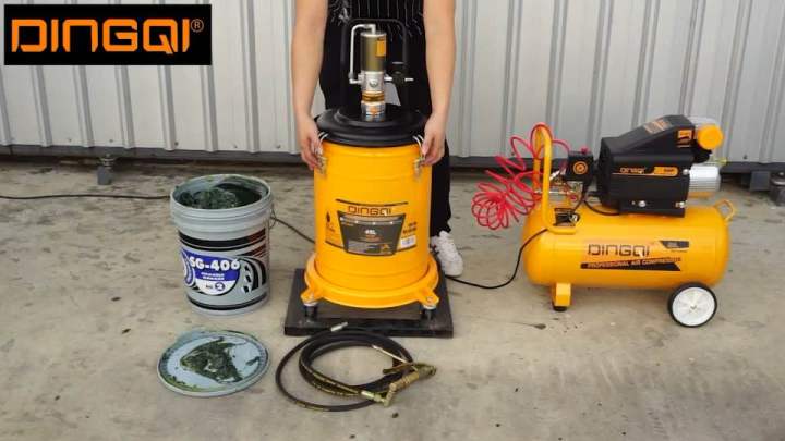 DINGQI ถังอัดจารบี รุ่นใช้ลม ขนาด 12 ลิตร ใช้ร่วมกับปั๊มลม 50 ลิตรขึ้นไป | Lazada.co.th