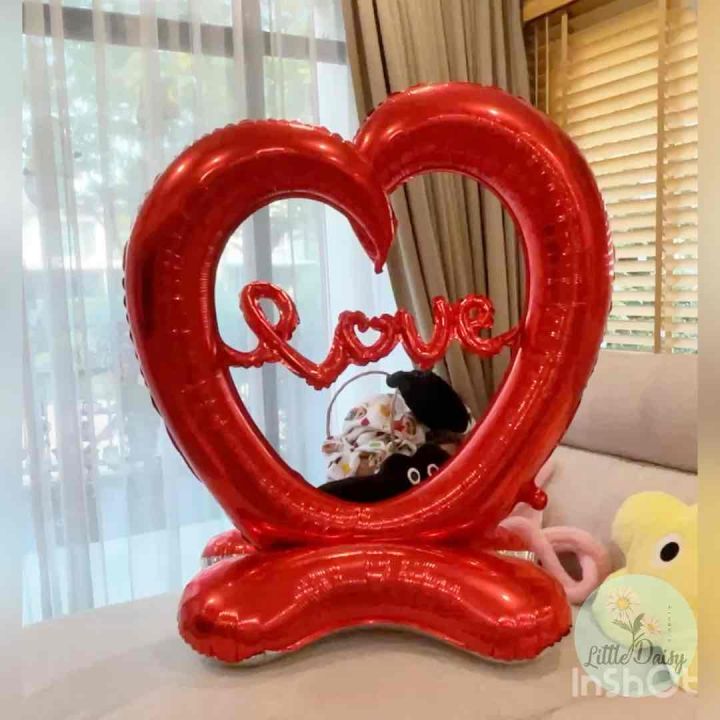 ส่งไว! ลูกโป่งหัวใจ LOVE 4D ขนาดจัมโบ้ ลูกโป่งหมีบอกรัก 3D ตั้งได้ ฟอยล ...