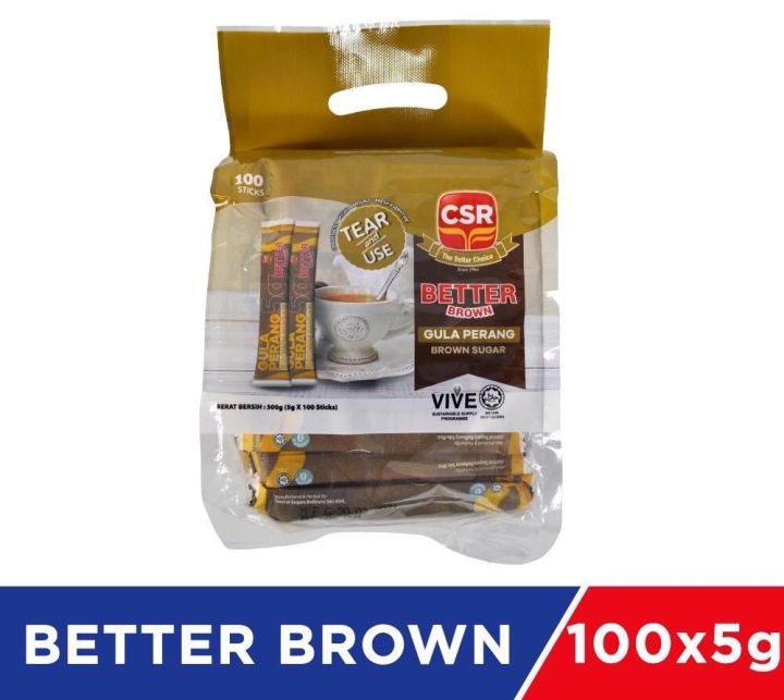 CSR Better Brown Sugar Stickpack 100 Sticks x 5g | Lazada