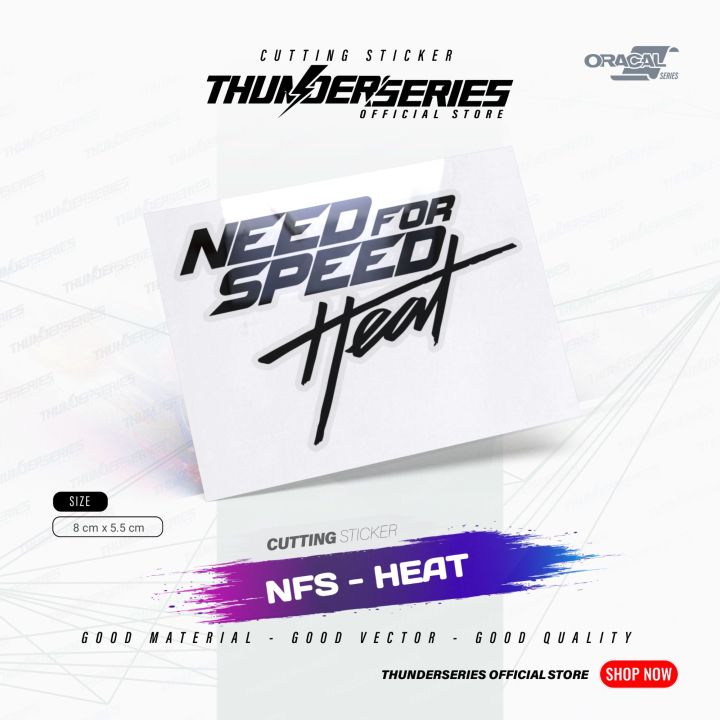 Cutting Sticker NFS - Heat | Stiker Need For Speed Heat - Hitam ...