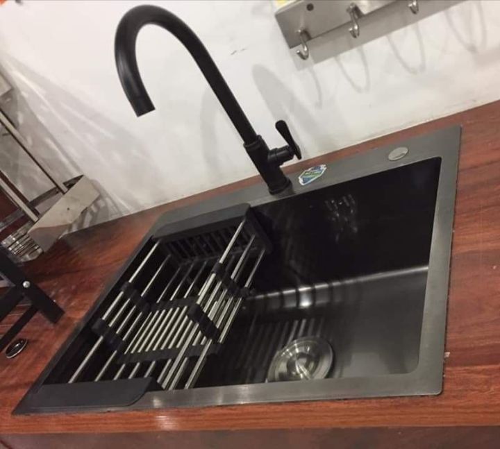 Black Nano kitchen sink 65cm x 45cm x 20cm DIARKIS 304 stainless ...