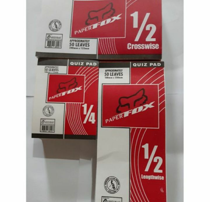 1/2 crosswise quiz pad (20 pads/ream) | Lazada PH