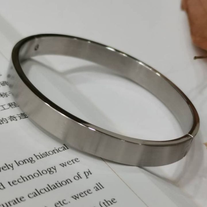 8mm Stainless Steel Satin Plain Men's Bangle. | Lazada