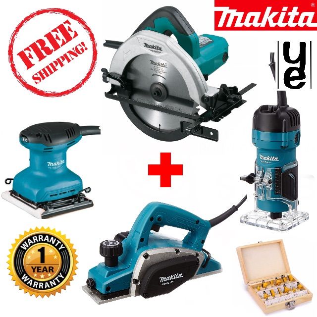 MAKITA COMBO SET (CIRCULAR SAW + PLANER + ROUTER + SANDER) -1 YEAR ...