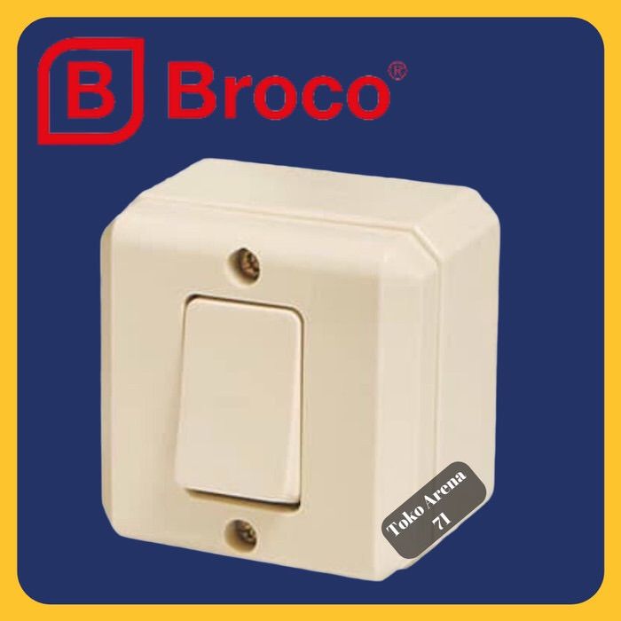 BROCO SAKLAR ENGKEL SAKELAR TUNGGAL OUTBOW OB TEMPEL SEGI CREAM NEW GEE ...
