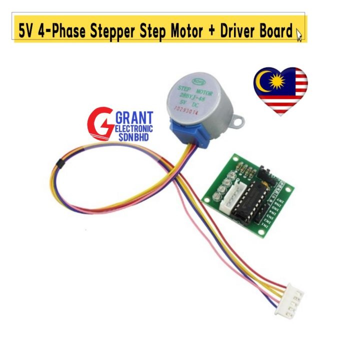 5V 4-Phase Stepper Step Motor + Driver Board ULN2003 with drive Test ...