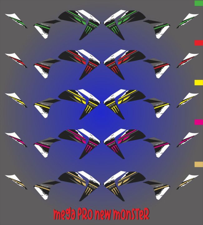 STIKER STRIPING DECAL VARIASI DAN LAMINASI HONDA NEW MEGAPRO MONO ...