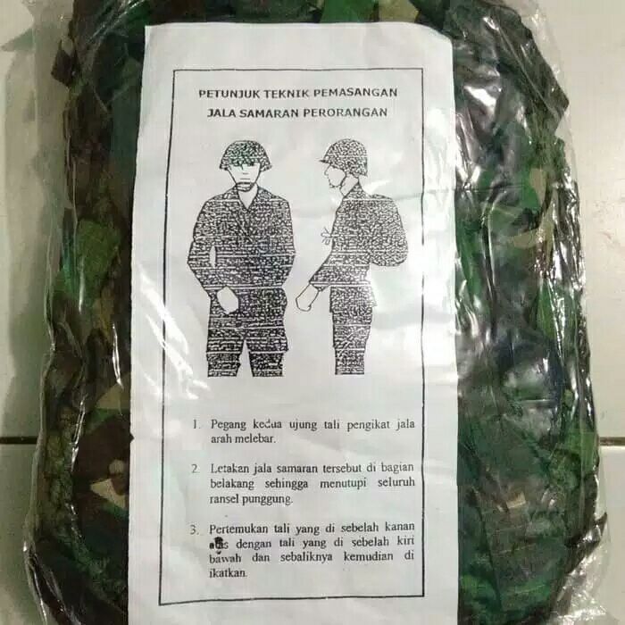 samaran helm ransel TNI/ jaring TNI/ perlengkapan TNI/ termurah ...