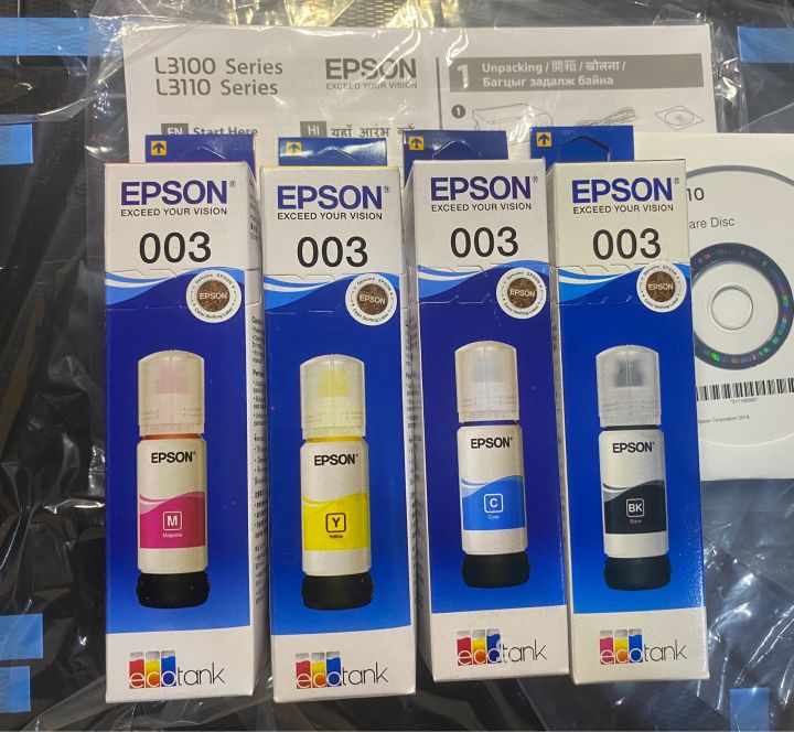 Epson ink 003 w/ BOX L3110 L3150 L5190 L3210 L3250 L5290 | Lazada PH