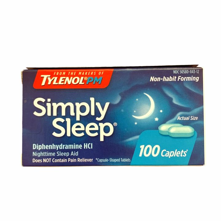 Tylenol PM Simply Sleep Non-Habit Forming Nighttime Sleep Aid Caplets ...