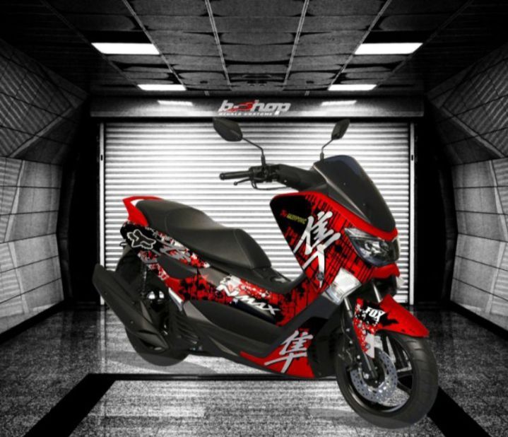 sticker decal full body Yamaha nmax motip hayabusa variasi warna merah ...