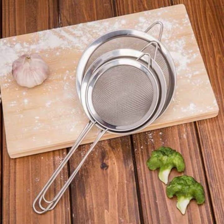 3 in 1 stainless steel strainer wire mesh siever flour sifter | Lazada PH