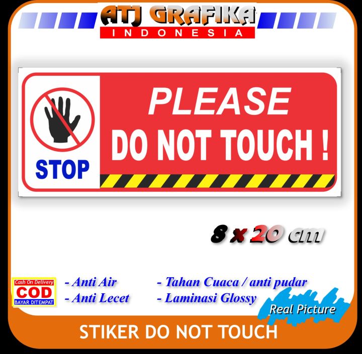 stiker please do not touch jangan diganggu sticker keamanan Anti sentuh ...