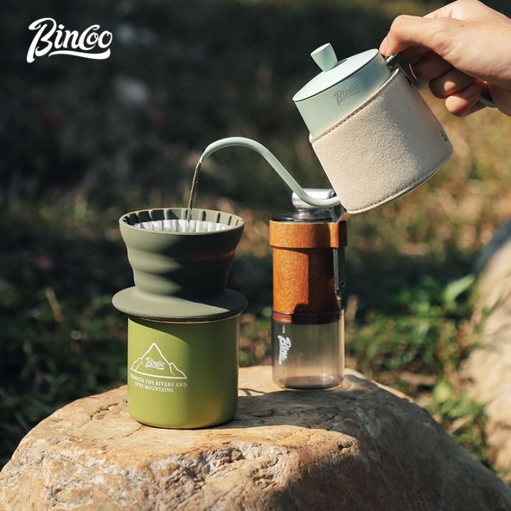 Bincoo Outdoor Coffee Equipment Camping Hand Coffee Pot Set Folding ...