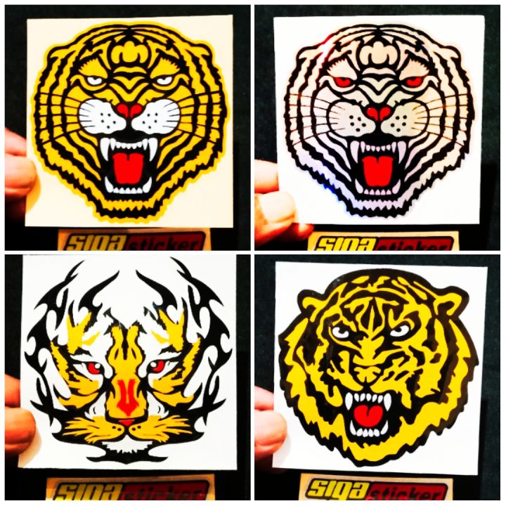 Sticker Harimau Stiker kepala Macan cutting Sticker motor mibil ...