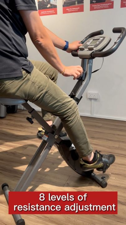 IRunning X1E Stationary Foldable Exercise Bike ★ Adjustable Resistance ...