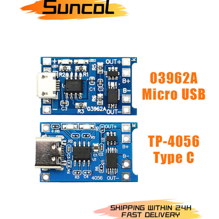 TP4056 03962A 18650 5V 1A Micro/Type-c Lithium Battery Charging Board ...