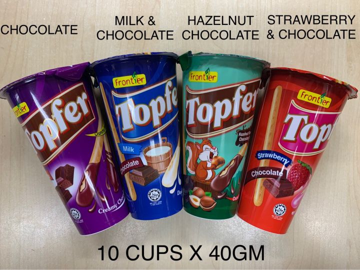 FRONTIER TOPFER CHOCOLATE / MILK / HAZELNUT / STRAWBERRY CRUNCHY STICKS ...