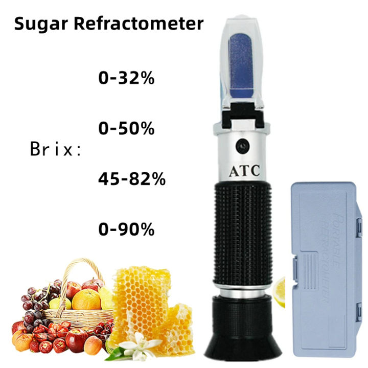 Handheld Brix Refractometer Sugar Concentration Meter 0-32%/0-50%/0-90% ...